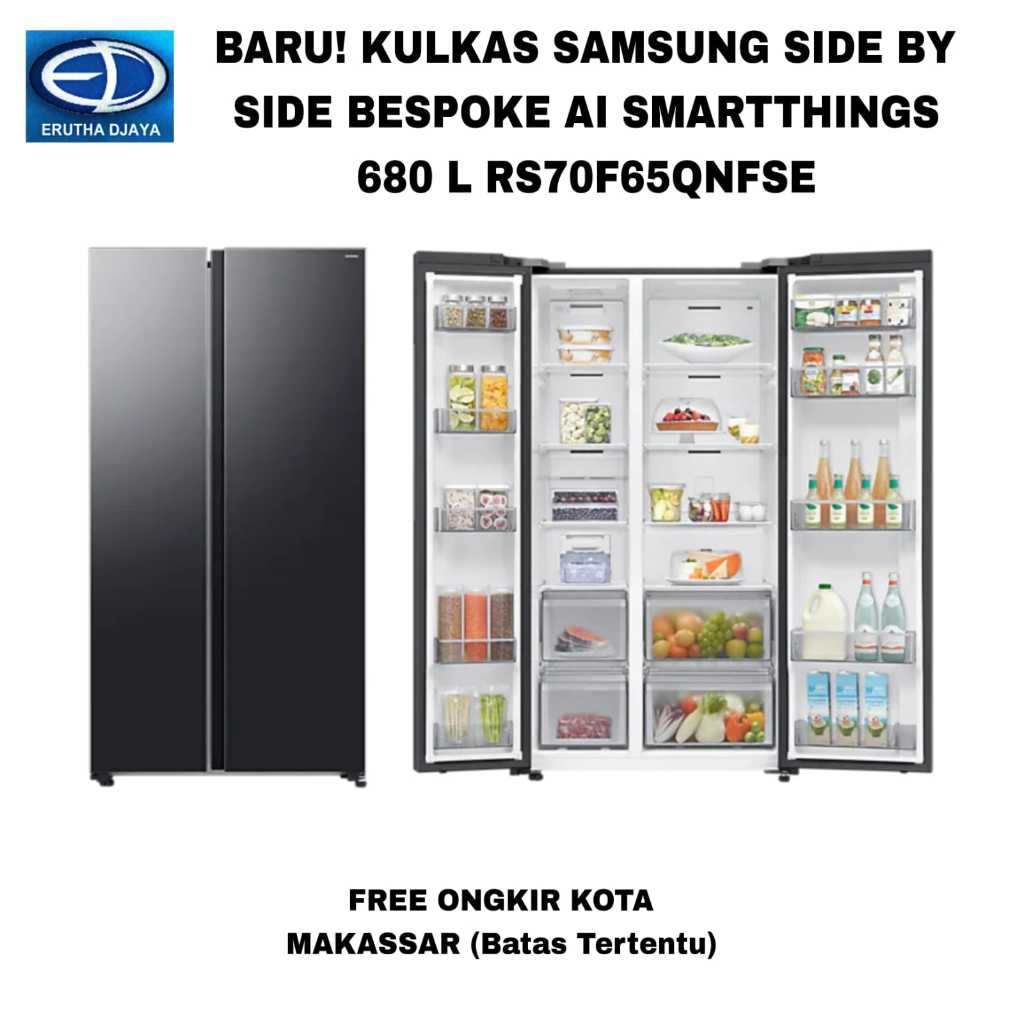 Jual KULKAS SAMSUNG SIDE BY SIDE BESPOKE AI SMARTTHINGS 680 L ...