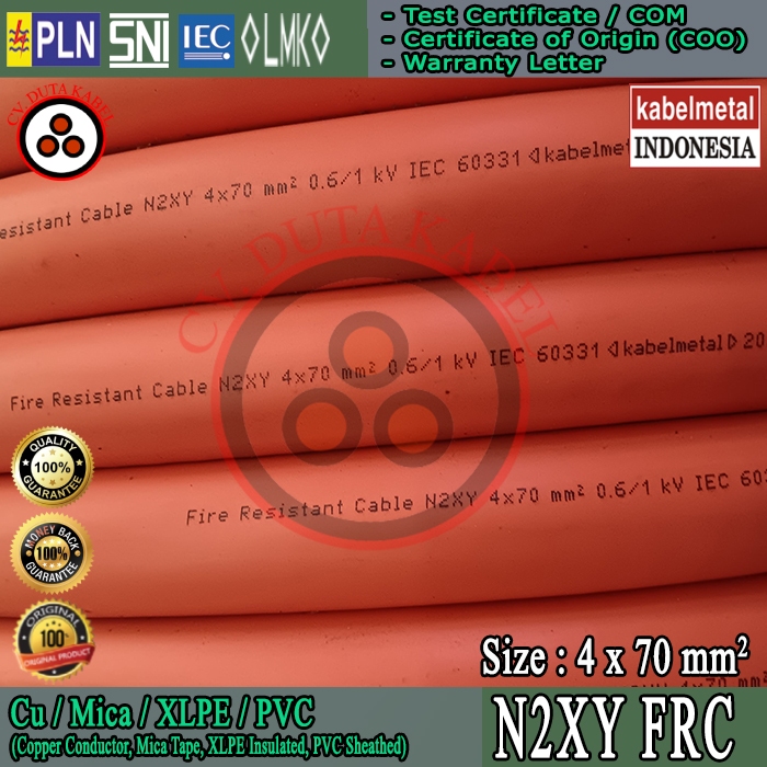 Jual Kabel N2XY FRC 4x70 mm2 KABEL METAL (KMI) /4x70 mm/4 x 70 mm mm2 ...