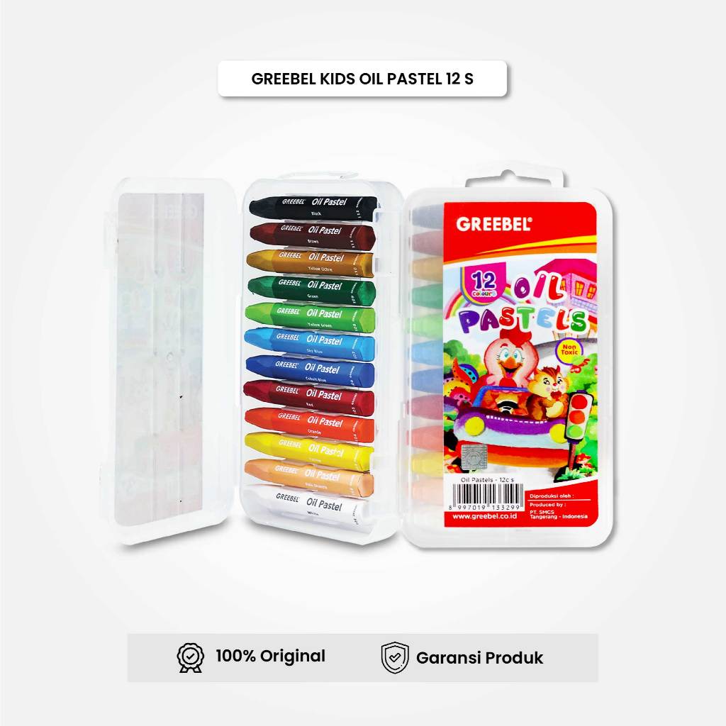 Jual GREEBEL Crayon Krayon 12S Warna / Kids Oil Pastel / Crayon Greebel ...