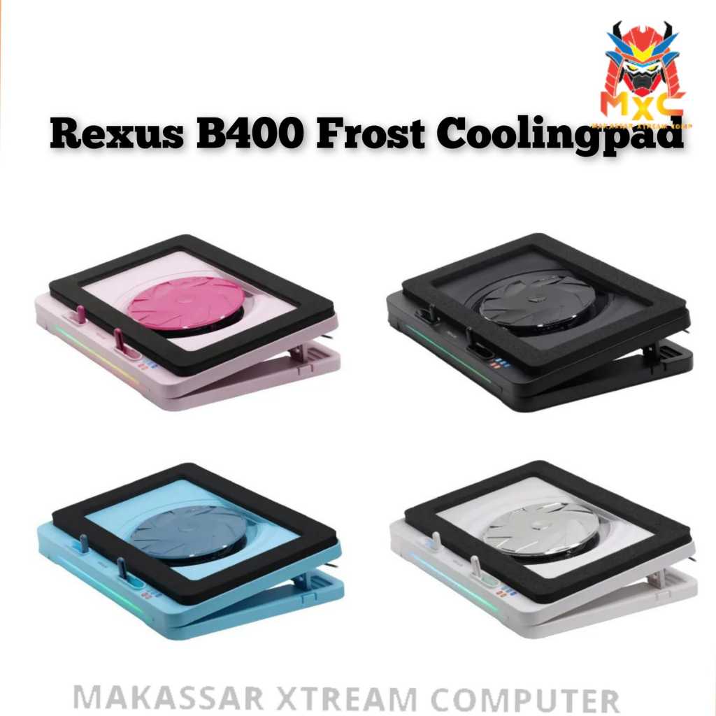 Jual Rexus B400 Frost Cooling Pad Breeze RGB - Pendingin Laptop 2400RPM ...