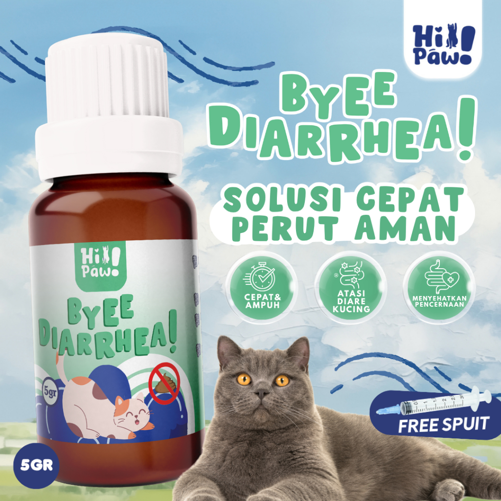 Jual Hi Paw Byee Diarrhea 5 gr - Obat Diare Untuk Kucing - Diarrhea ...