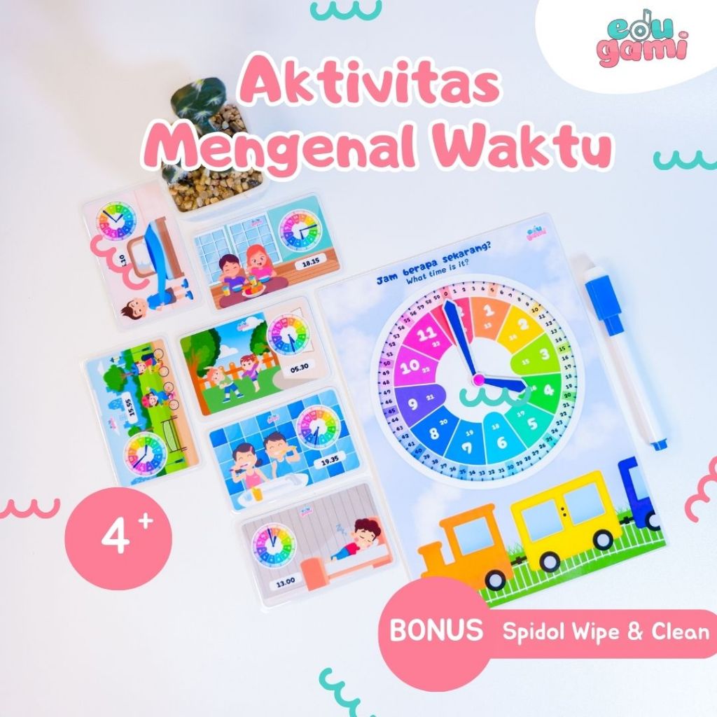 Jual edugami.id Jam Mainan Anak Belajar Mengenal Waktu Mainan ...