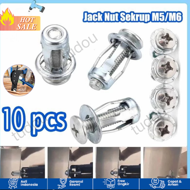 Jual 10PCS Jack Nut Rivet Plat Metal - Mur Baut Sekrup Fisher Ukuran M4 ...