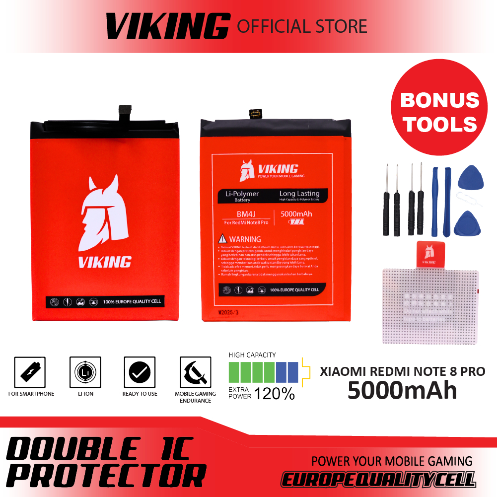 Jual VIKING Baterai Redmi Note 8 Pro BM4J Double Power | Shopee Indonesia