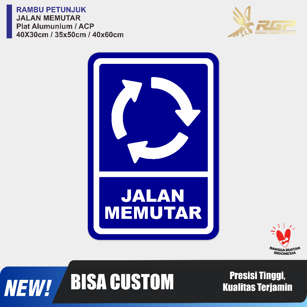Jual Rambu Petunjuk Jalan Memutar - Plat Alumunium | Shopee Indonesia