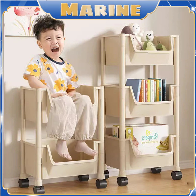 Jual 3/4/5 Tier Rak Susun Penyimpanan Rak Buku Portable Lemari Buku ...