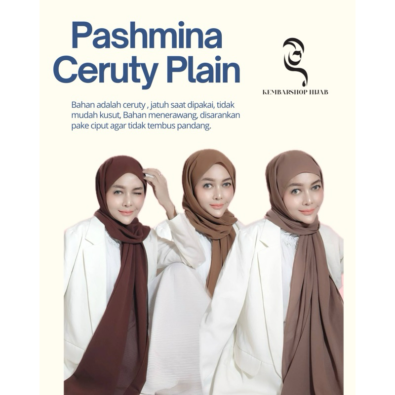 Jual Hijab Pashmina Ceruty baby doll Premium Terbaru Warna Lengkap , Kerudung Pasmina Polos ...