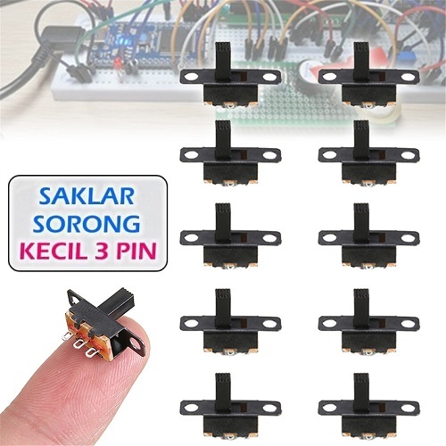 Jual Saklar Geser Kecil 3P Mini Size Black SPDT Slide Switch On-Off 3-Pin PCB Mount for DIY 5V ...