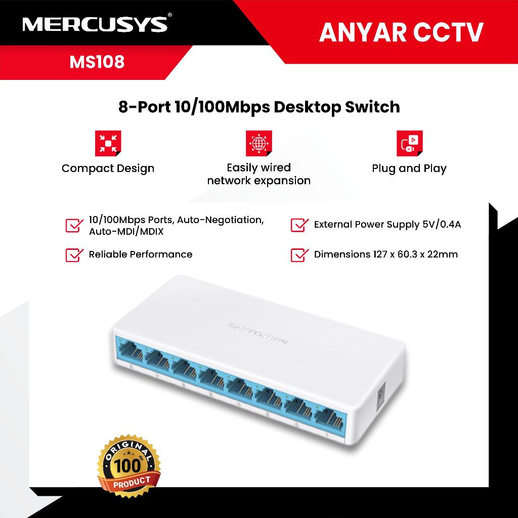 Jual Mercusys MS108 8-Port 10/100Mbps Desktop Switch | Shopee Indonesia