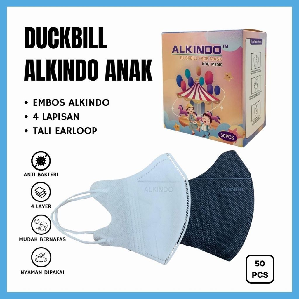 Jual Masker Anak Duckbill 50Pcs | Masker Anak Perempuan - Laki Laki ...