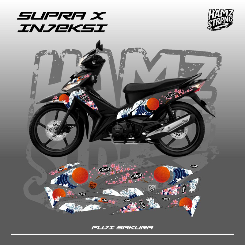 Jual Striping Transparan Supra Injeksi Arai Fuji Sakura Livery | Shopee ...