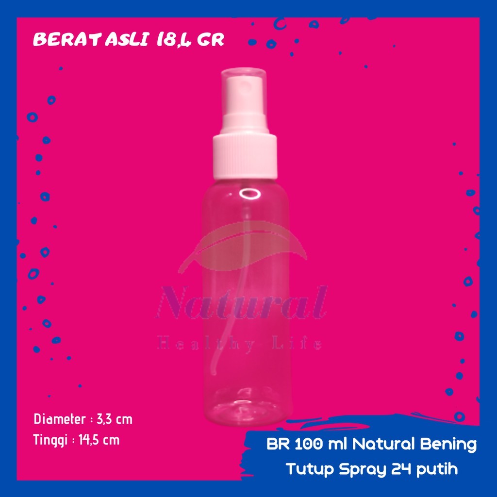 Jual Botol 100ml Clear Tutup Spray Neck 24 Wadah Kosong BR Pundak Botol ...