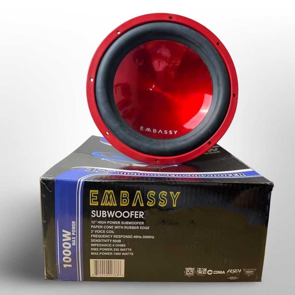 Jual Subwoofer 12 Inch Embassy EY-128 EY 128 Double Coil 1000 Watts ...