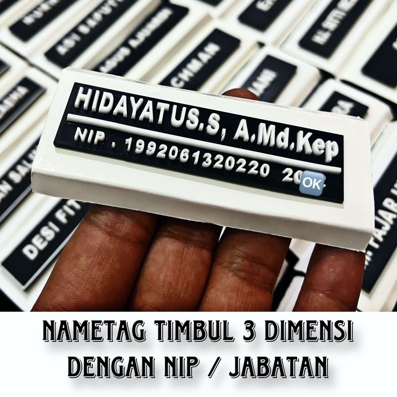 Jual PAPAN NAMA Timbul - Nametag TIMBUL 3D dengan NIP atau Jabatan ...