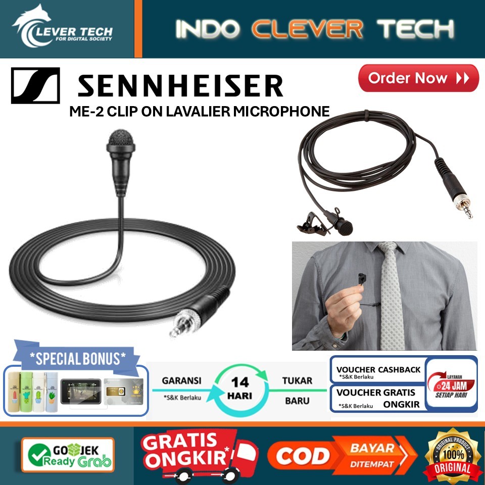 Jual Sennheiser ME-2 ME 2 ME2 Clip On Lavalier Microphone Original ...