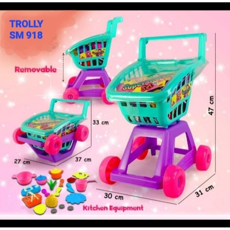 Jual Mainan Troli Trolley Dorong Supermarket SM 918/ Troli Belanja ...