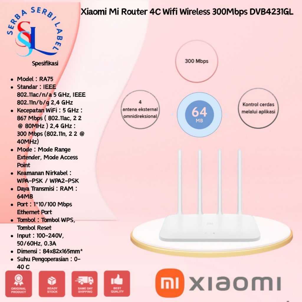 Jual Xiaomi Mi WiFi 4C 300Mbps Repeater Smart Router Wireless Extender | Shopee Indonesia