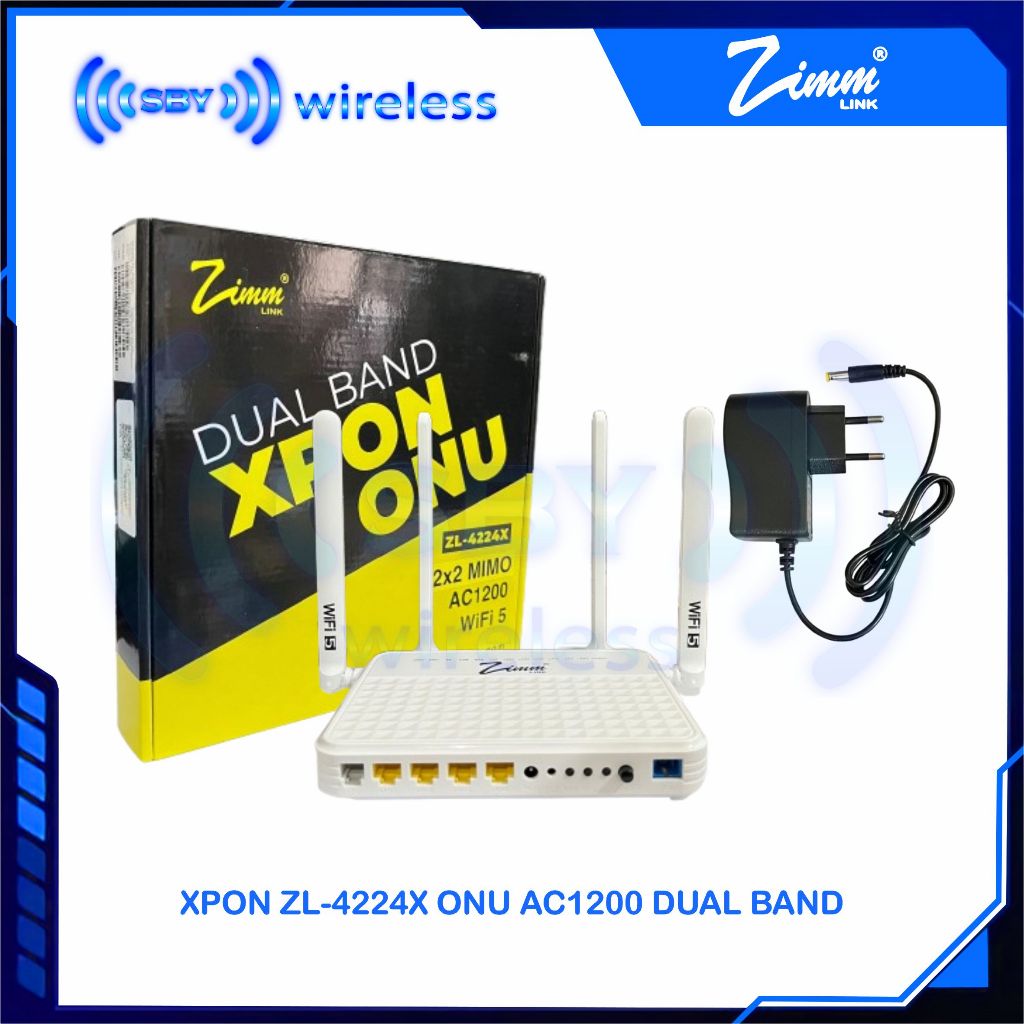 Jual ZIMMLINK XPON ONU ZL-4224X AC1200 DUAL BAND ONU Support EPON ...