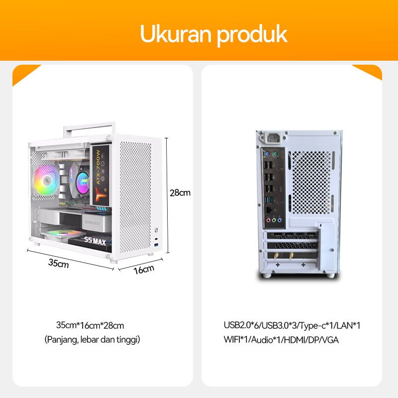 Jual Intel 12-inti PC gaming full set RTX3050VGA/512G SSD desain kantor ...