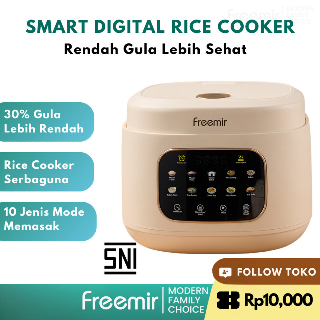 Jual freemir Digital Rice Cooker Sugar Control 1.5L Penanak Nasi Rendah ...