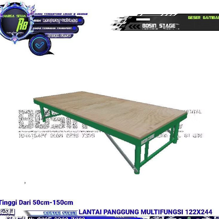 Jual SEWA LANTAI PANGGUNG PORTABLE MULTIFUNGSI MODUL 122X244 | Shopee ...