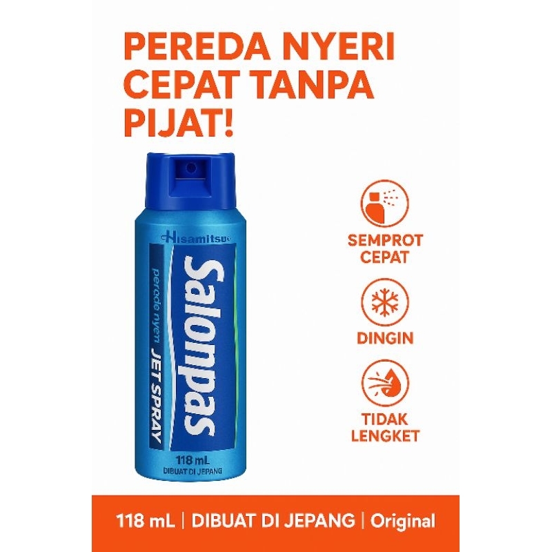 Jual Salonpas Jet Spray 60ml / 118ml - Obat Semprot Nyeri Otot & Pegal ...