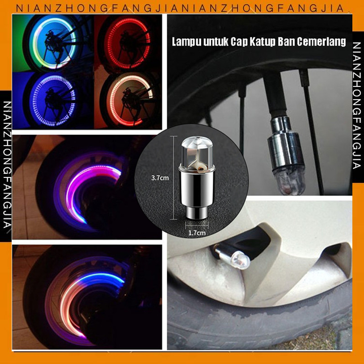 Jual LED Lampu LED Pentil Roda Ban Sepeda Lampu untuk Cap Katup Ban ...