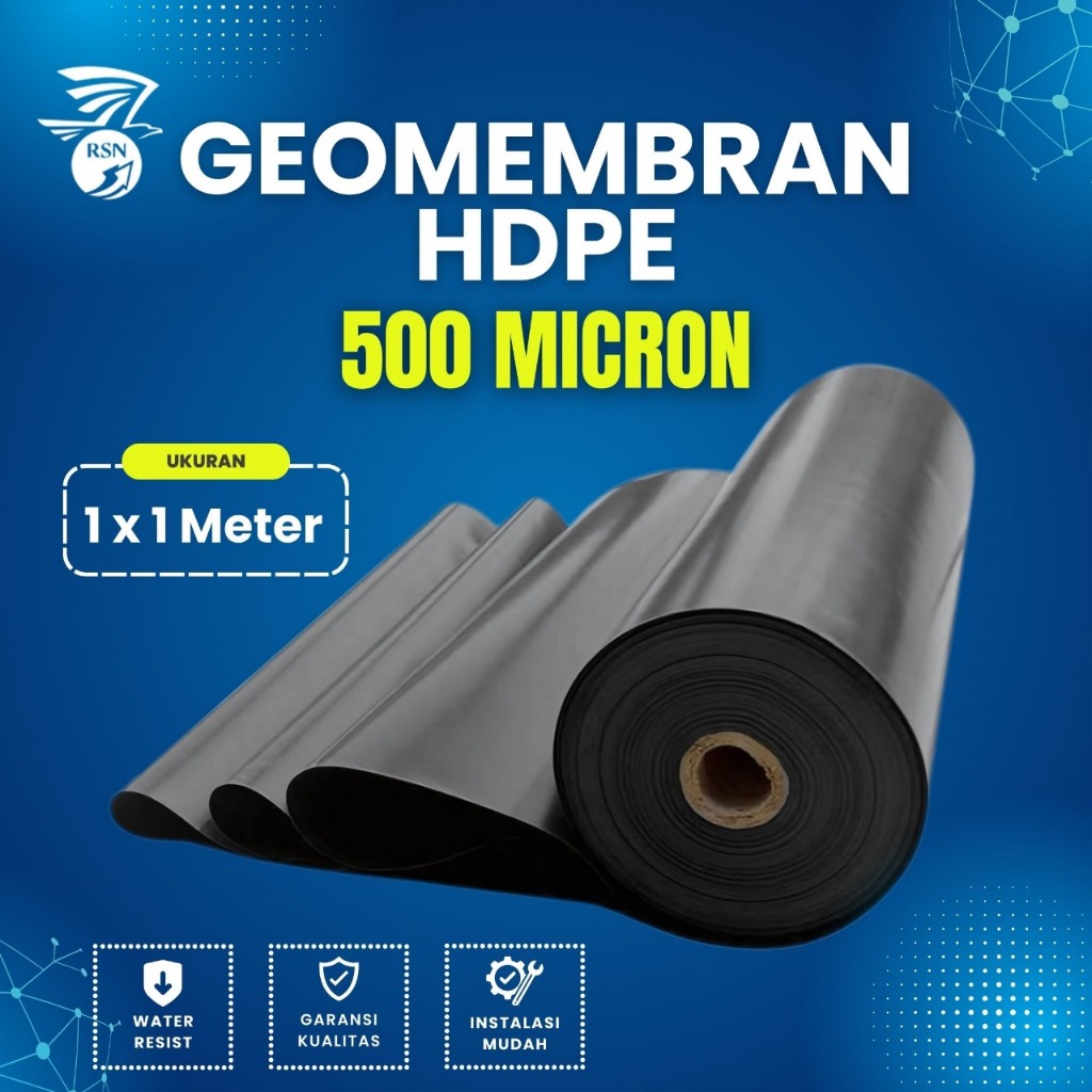 Jual Geomembran HDPE 500 Micron ukuran Custom Harga per 1 meter (1M x 1M) - Anti Bocor, Tahan UV ...