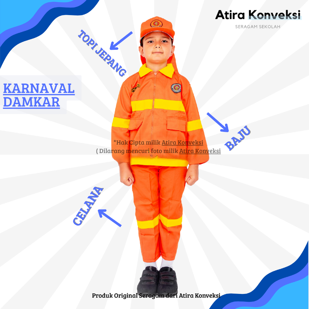 Jual BAJU PROFESI DAMKAR / PEMADAM KEBAKARAN - BAJU KARNAVAL ANAK TK ...