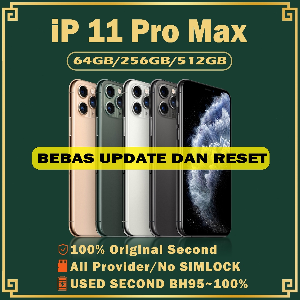 Jual iphone 11 pro max 64gb/256gb/512gb second mulus fullset 100% original MULUS (99 NEW ...