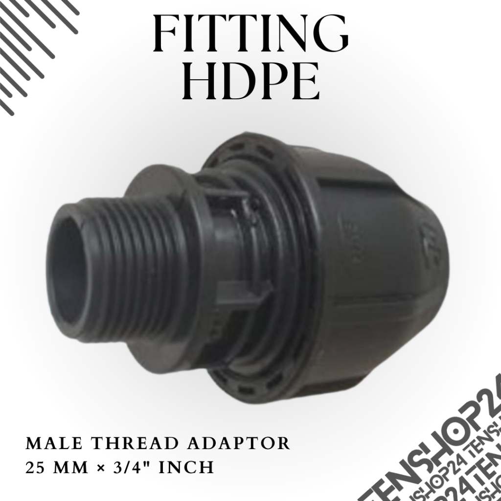 Jual Fitting HDPE Male Thread Adaptor / Socket Drat Luar - 25mm x 3/4 ...
