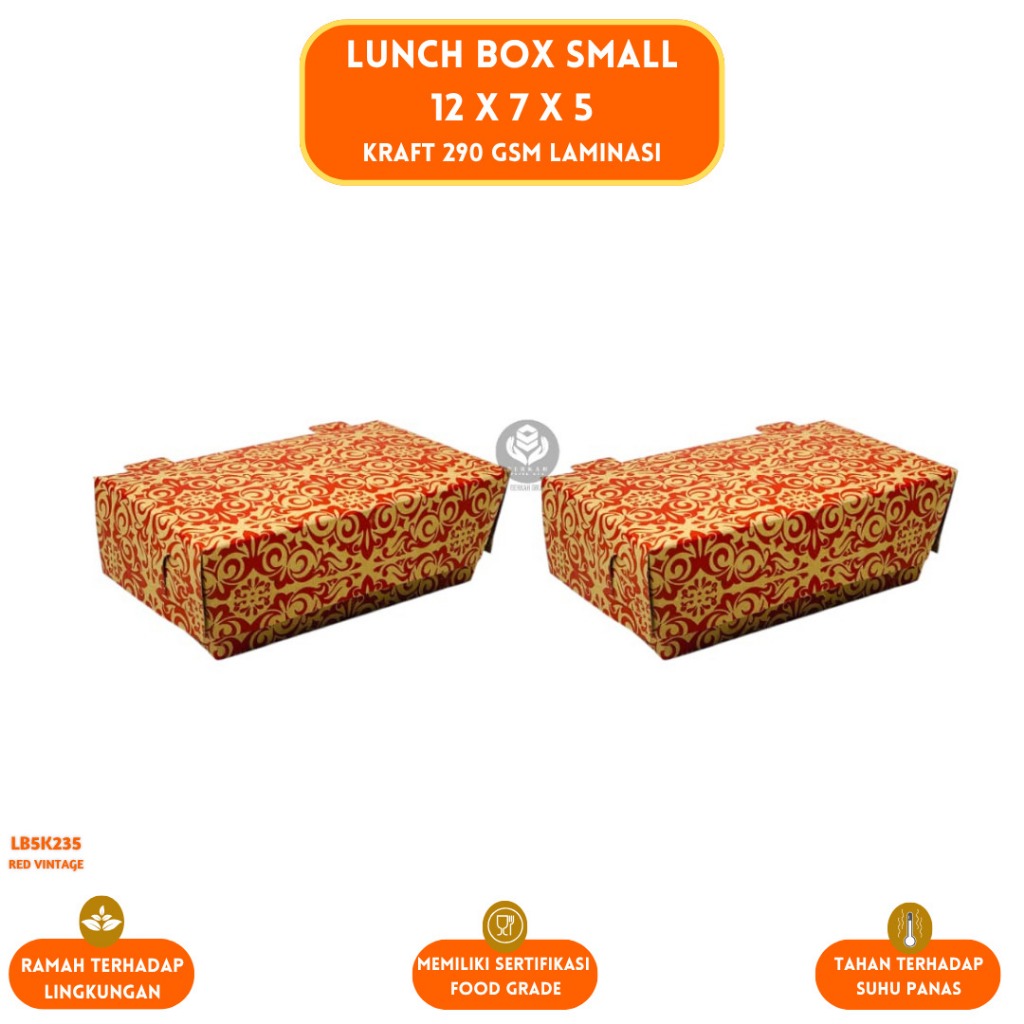Jual Paper Lunch Box S Lunch Box Small Tray S (LB5K235-Laminasi ...