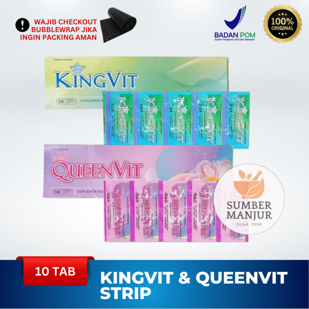 Jual QUEENVIT KINGVIT STRIP ALL VARIANT / QUEEN STRIP ISI 10 TABLET ...