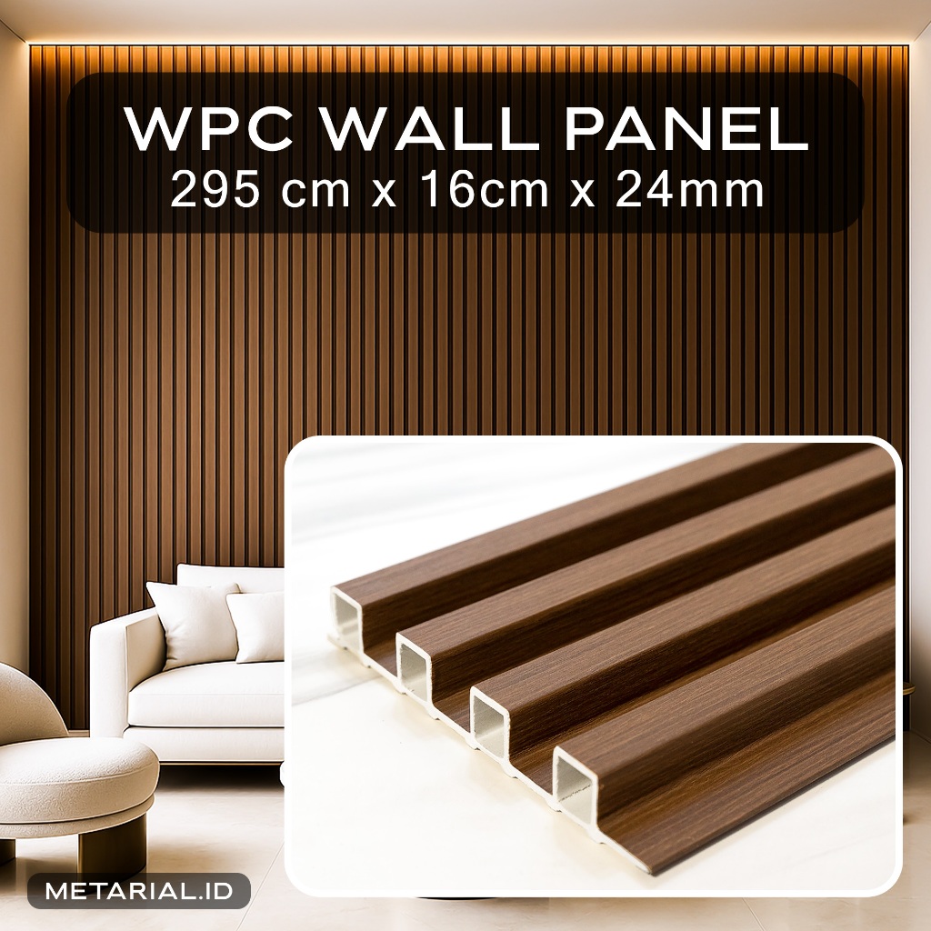 Jual WPC Wall Panel Wood Premium 2.95 Meter Dekorasi Dinding | Wood Panel | Motif Kayu 3D | Kisi ...