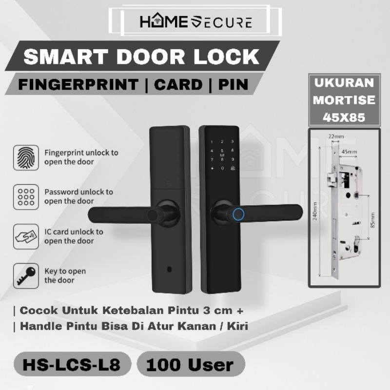 Jual Smart Door Lock Fingerprint Card With App Tuya / Gagang Pintu ...
