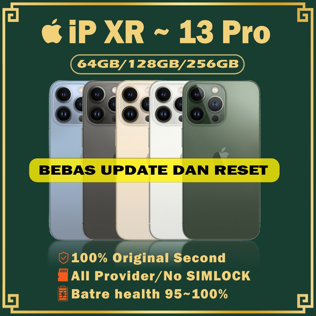 Jual iPhone 13 Pro 64GB/128GB/256GB BEKAS SECOND ORI 100% MULUS NORMAL FULLSET(XR Ganti housing ...