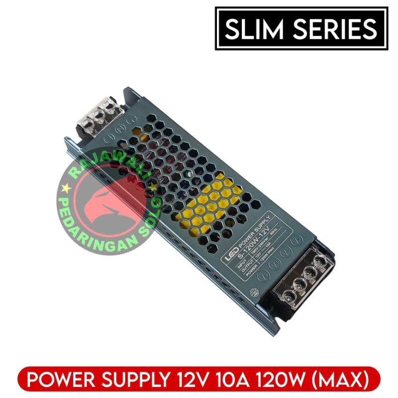 Jual Power Supply SMPS 12V 10A 5A Switching Adaptor Led Strips CCTV Microcontroller Slim series ...