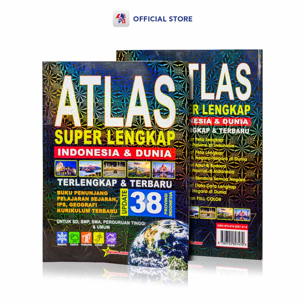 Jual Atlas Super Lengkap Indonesia & Dunia Ukuran Besar Terlengkap ...