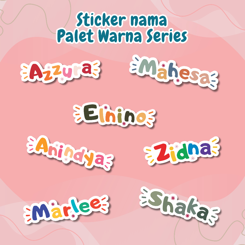 Jual Sticker Nama Pallete Series / Sticker Nama Lucu / Sticker Nama ...