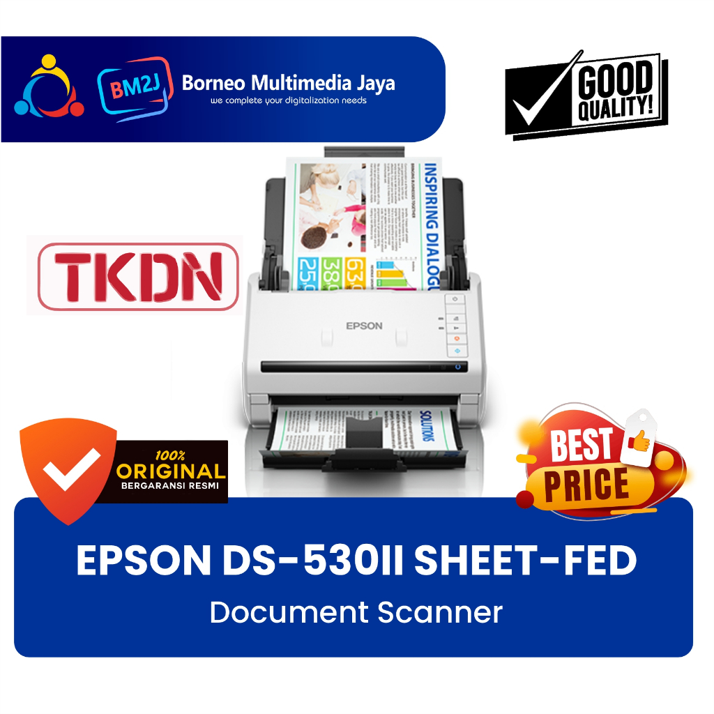 Jual Epson WorkForce DS-530II A4 Duplex Sheet-fed Document Scanner TKDN ...