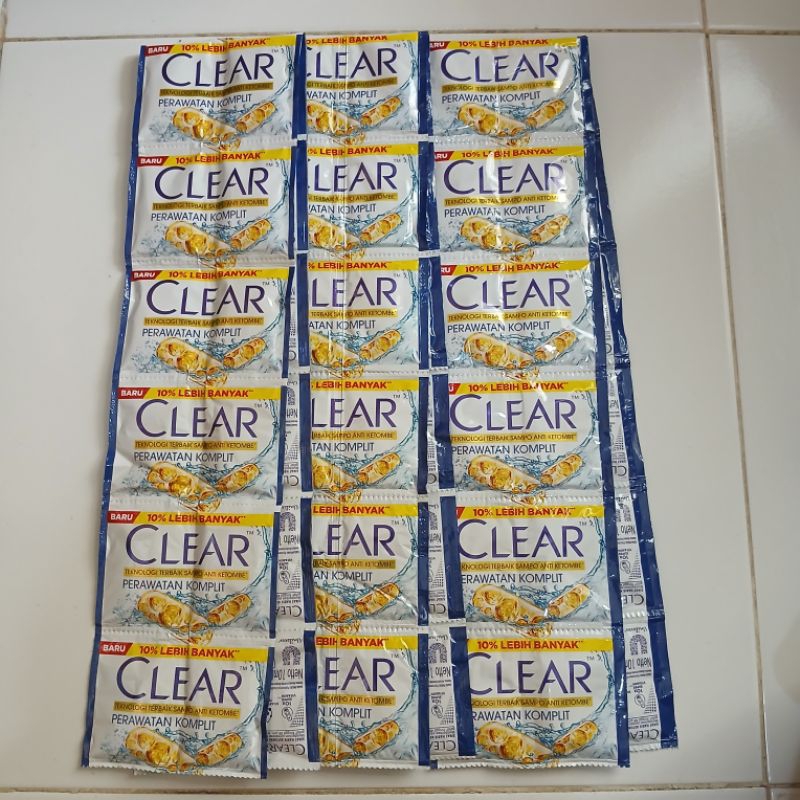 Jual Unilever Shampo Clear Sachet 1Dus | 40 Renceng | 480 Sachet x 10ml ...