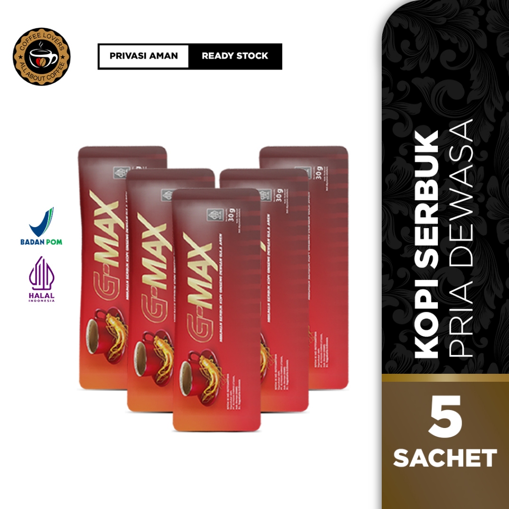 Jual GMax Kopi Ginseng G-Max Sachet - Minuman Ginseng Penambah Stamina Pria Dewasa BPOM Original ...