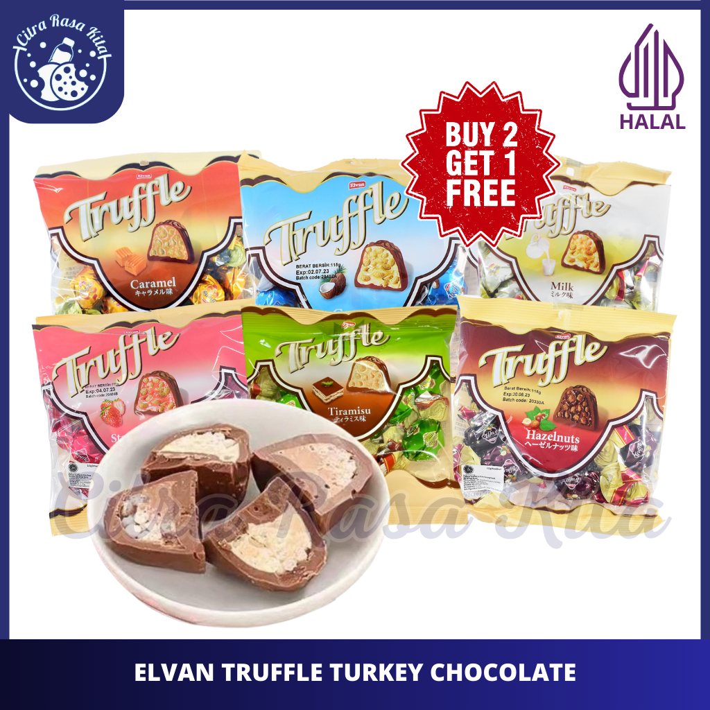 Jual Halal Elvan Truffle Coklat Arab Turki Rasa Tiramisu, Milk, Caramel ...