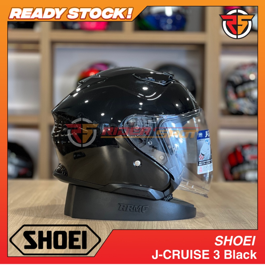 Jual Helm Motor SHOEI J-CRUISE 3 Black Half Face Helmet Touring japan ...