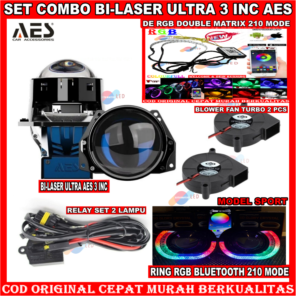 Jual ORIGINAL BILED PROJETOR BILASER AES ULTRA 3 INCH TIR TECHNOLOGY 75 ...