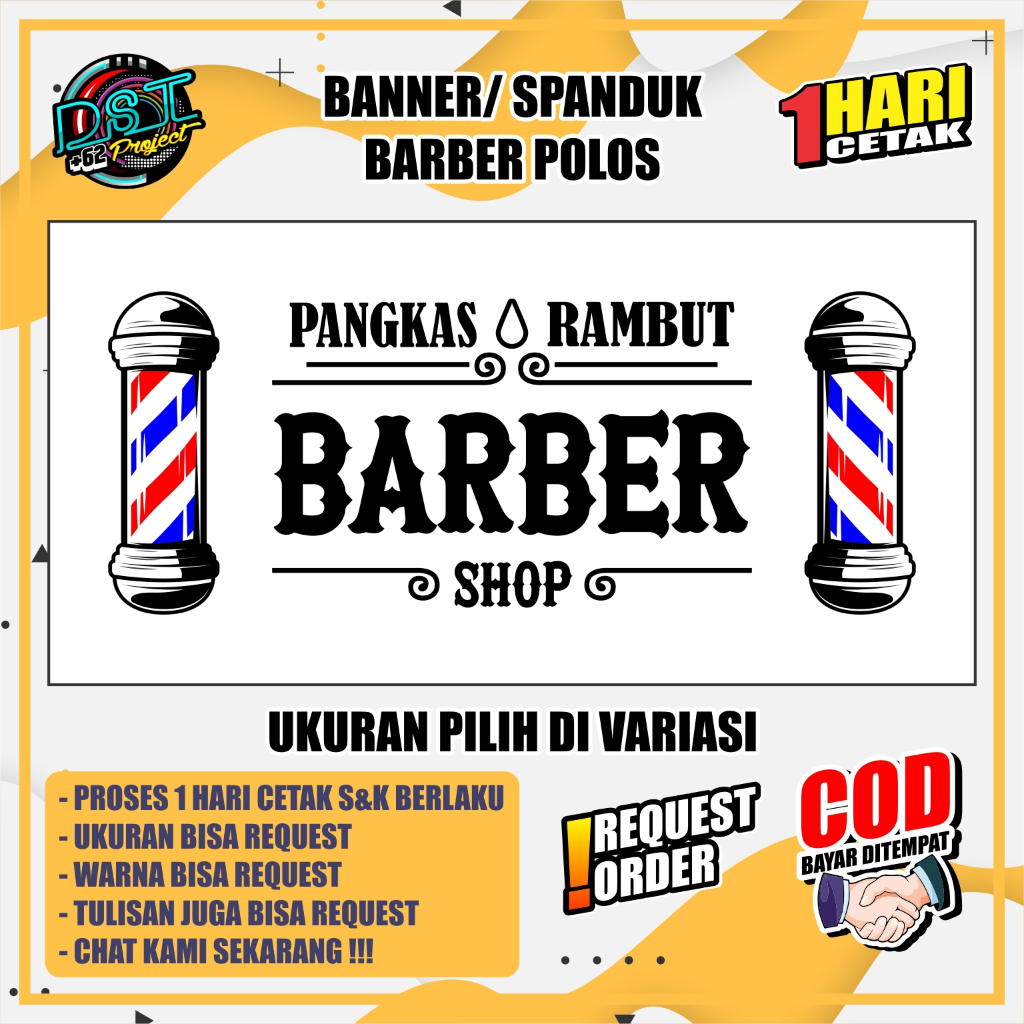 Jual BANNER / SPANDUK PANGKAS RAMBUT BARBER SHOP POLOS | Shopee Indonesia