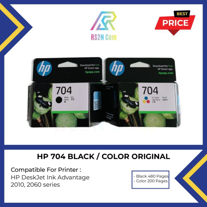 Jual Tinta HP 704 Black / Color Original Ink Advantage Cartridge ...