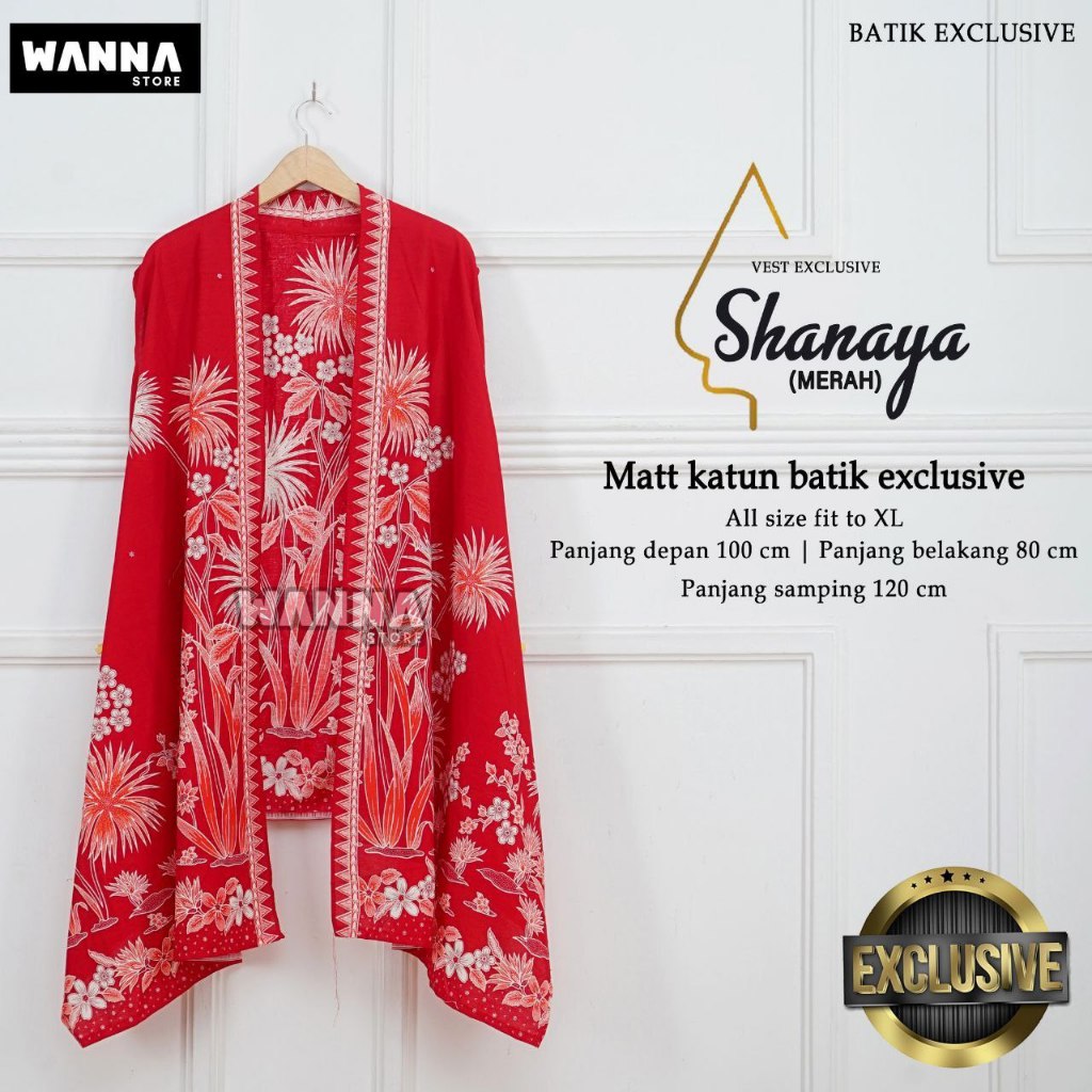 Jual VEST Batik outer LONGCARDI OUTFIT kekinian DAN ELEGAN SHANAYA ...