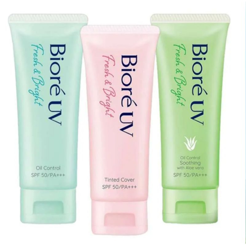 Jual Biore 3in1 UV Protection Sunscreen Fresh & Bright SPF50 PA+++ 30g ...