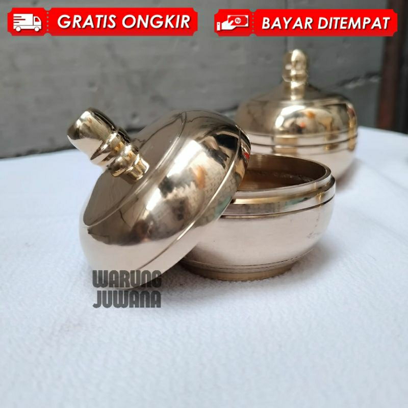 Jual Cawan Kinang Kuningan Basar Tebal Cepuk Tutup Bulat Tempat Mangsi ...